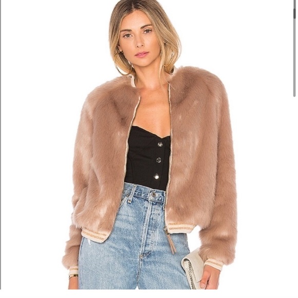 MOTHER | Jackets & Coats | Mother Denim The Letterman Faux Fur Bomber ...